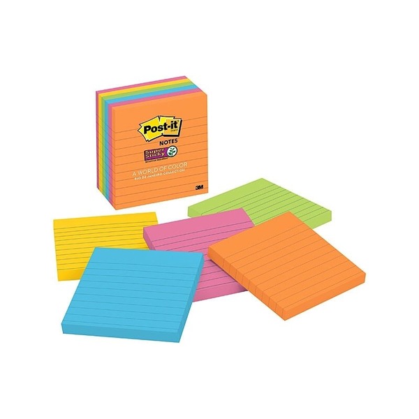 Buy Post-It Lined Super Sticky Notes Rio De Janeiro 101 x 101mm 6-Pack ...