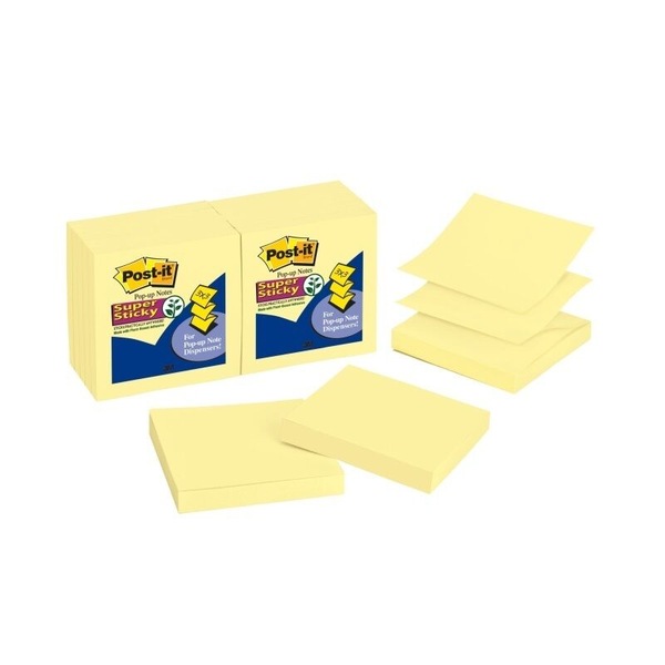 Buy Post-It Super Sticky Pop-up Notes Canary Yellow 76 x 76mm 12-Pack ...