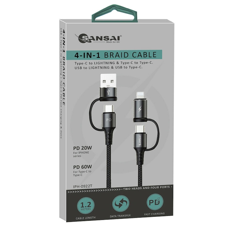Buy Sansai 4 In 1 Usb C To Usbc And Lightining And Usba To Lighting And Usbc