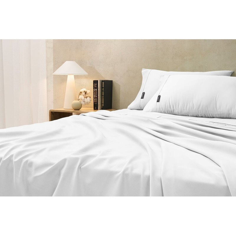 Buy Sheraton Luxury 1000TC Cotton Rich Bed Sheet Set (White, Single ...