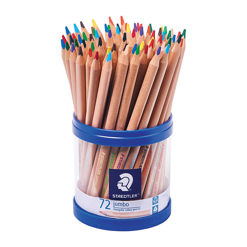 Buy Staedtler Natural Jumbo Triangular Colour Pencils - Cup of 72 ...