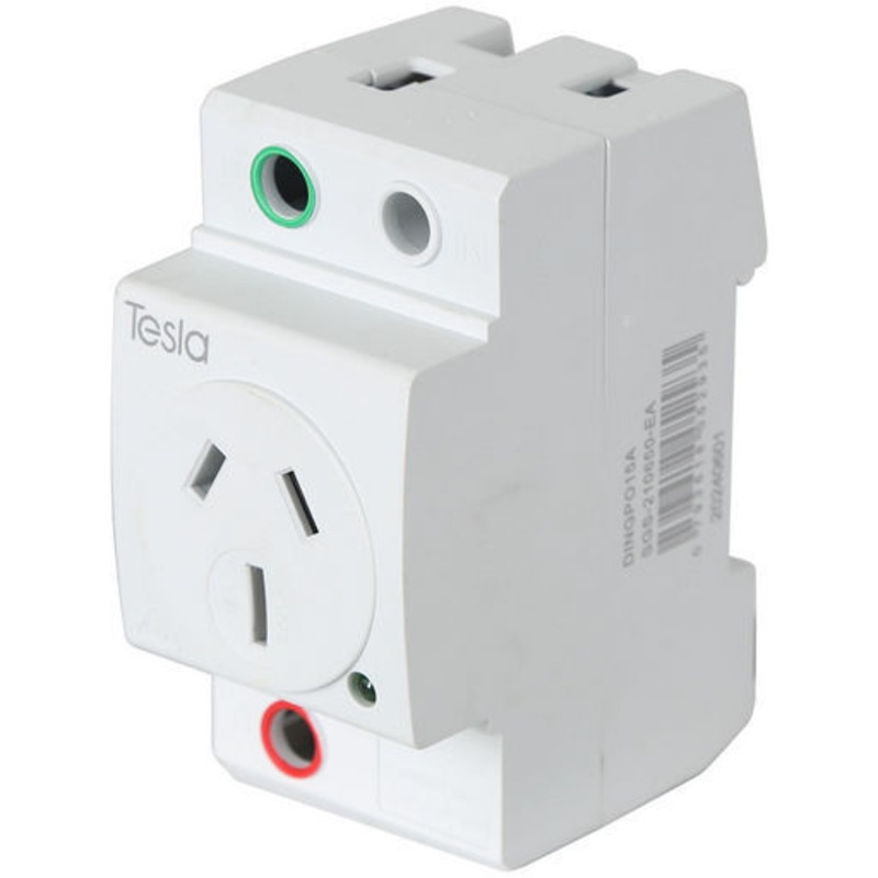 Buy Tesla GPO315DR 3 Pin Din Mount Double Pole GPO 15A Socket - MyDeal