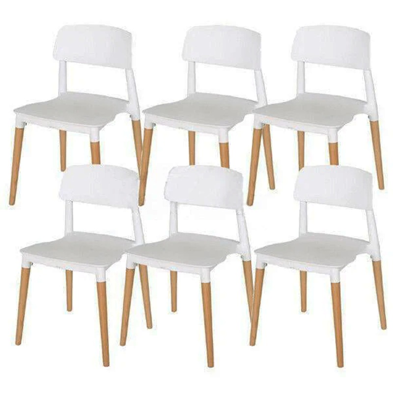 Buy Foret 6X White Stackable Chairs Belloch Replica Dining Designer ...