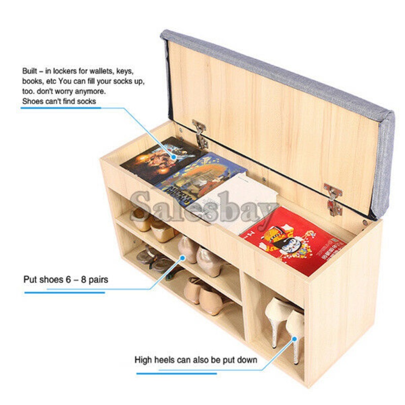 Stool Rack Storage Box Cupboard Organiser Shelf Shoe Cabinet Bench ...