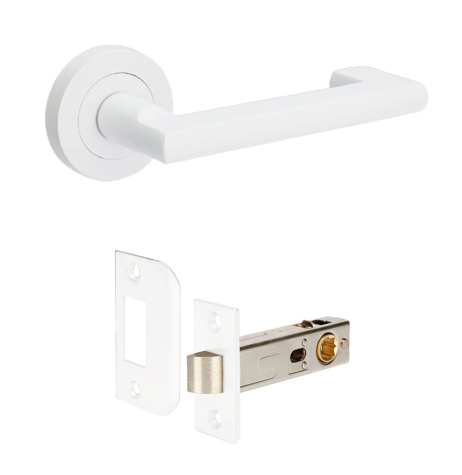 Buy Zanda Epic Return Door Lever Handle on Round Rose Passage Set White ...
