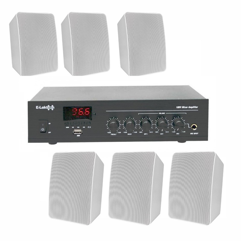 Buy E-Lektron TRM45W 100V Mixer Amplifier Speaker Set with PA-TRON45 ...