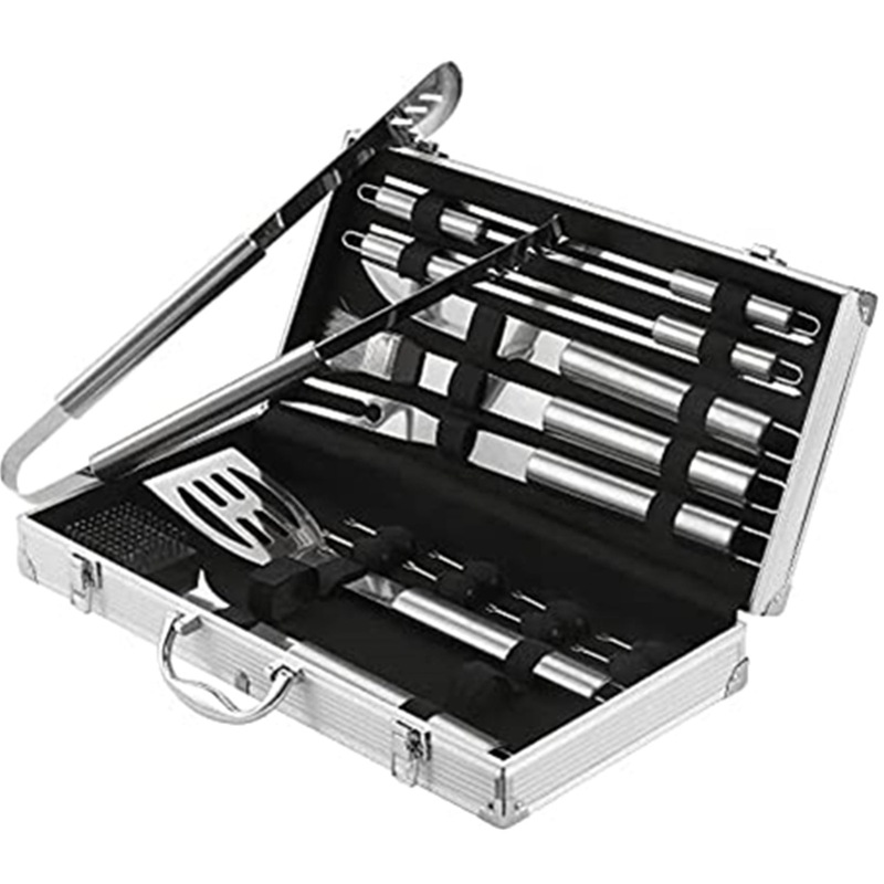 Buy Stainless Steel BBQ Tool Set,Barbecue Grill Tool Set, 18 Piece BBQ ...