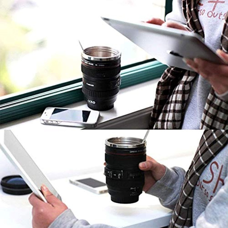 Buy Camera Coffee Mug Lens Travel Thermos Cup with lid - MyDeal