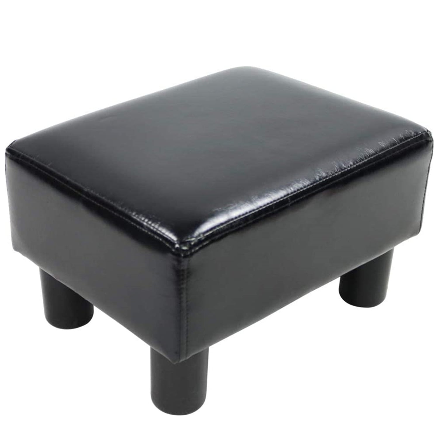 Buy PU Leather Ottoman Stool Modern Rectangle Seat Chair Footstool for ...