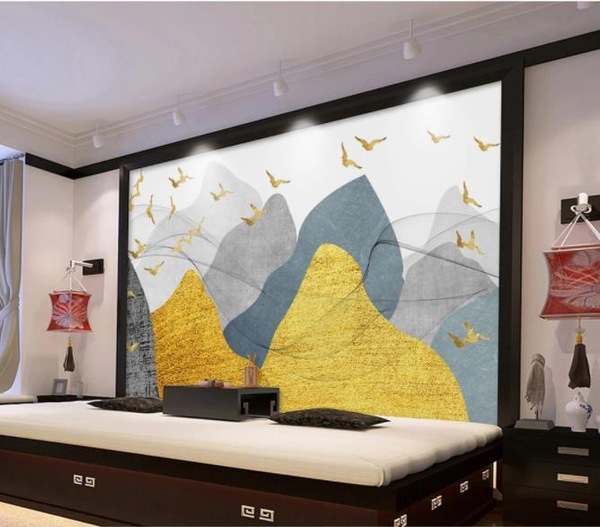 Buy 3D Abstract Mountain Birds Wall Mural Wallpaper 52 - MyDeal Australia
