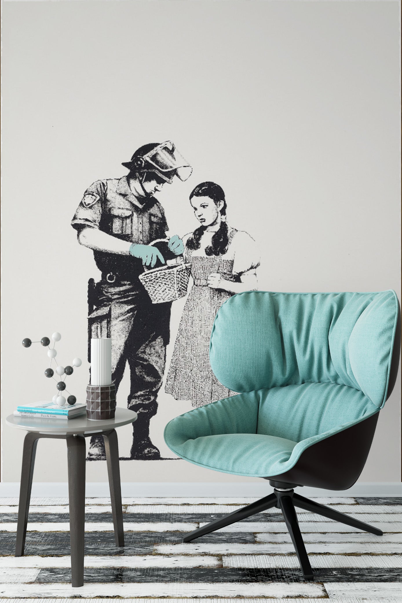 Buy 3D Banksy Figure Lover Animal Cat Wall Mural Wallpaper ZY D57 ...
