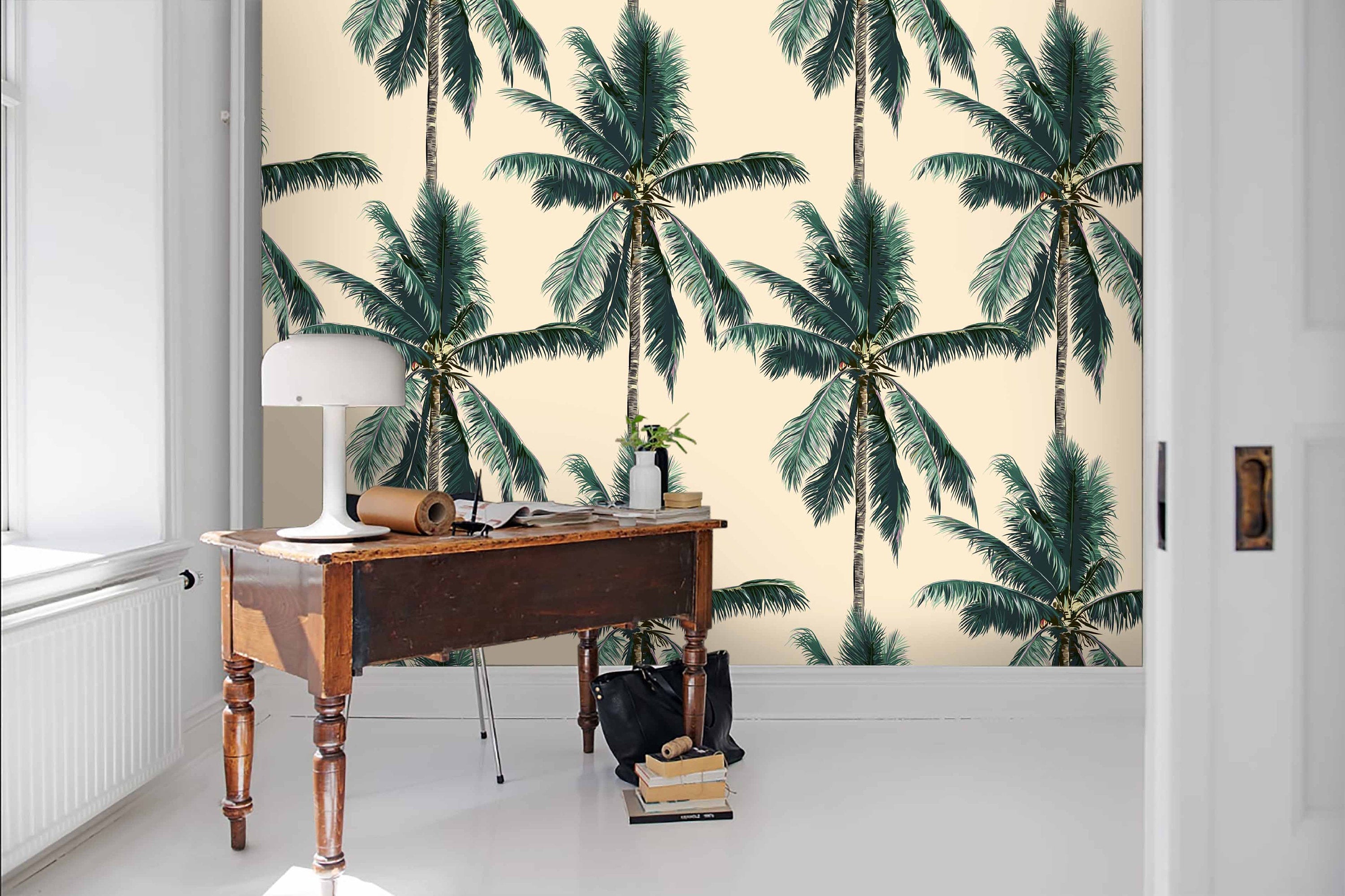 Buy 3D Hand-painted, Tropical plants, Coconut trees Wallpaper - MyDeal ...