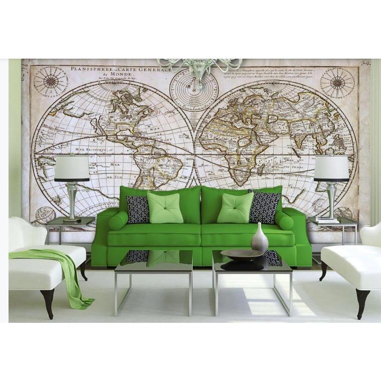 Buy 3D retro classic world map wall mural wallpape 293 - MyDeal Australia