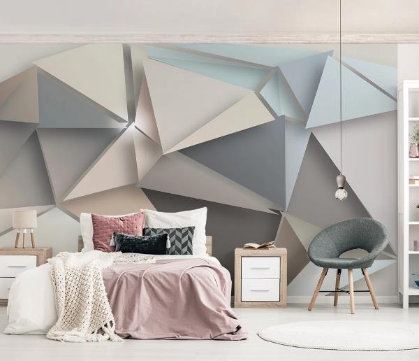 Buy 3D Triangle Geometric Wall Mural Wallpaper 319 - MyDeal Australia
