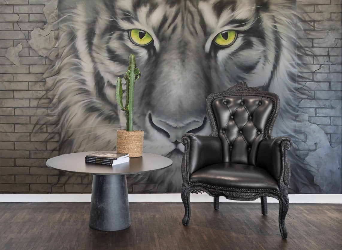 Buy 3D Wild, Fierce, Tiger head Wallpaper - MyDeal Australia