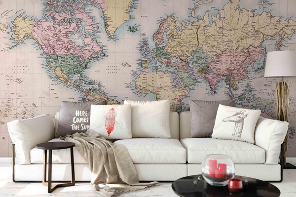 Buy 3D World Map Wall Mural Wallpaper 124 - MyDeal Australia