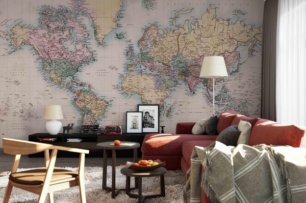 Buy 3D World Map Wall Mural Wallpaper 124 - MyDeal Australia
