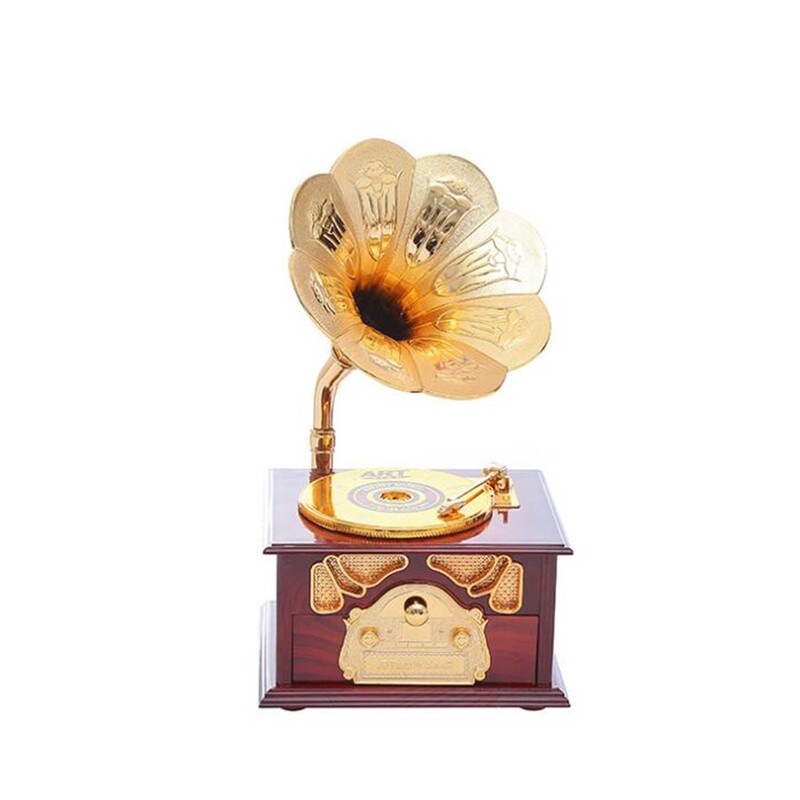Buy 1 PC Retro Style Gramophone Shape Music Box for Horn Crafts ...