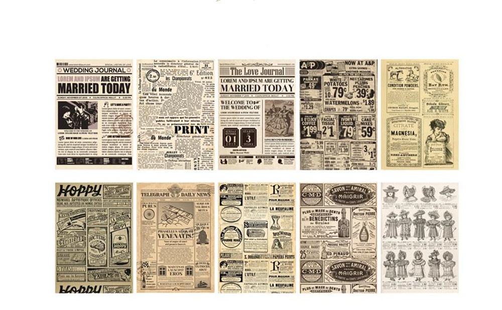 Buy 10pcs/Set Retro Medieval Map Expeditions Kraft Card Bullet Journal ...