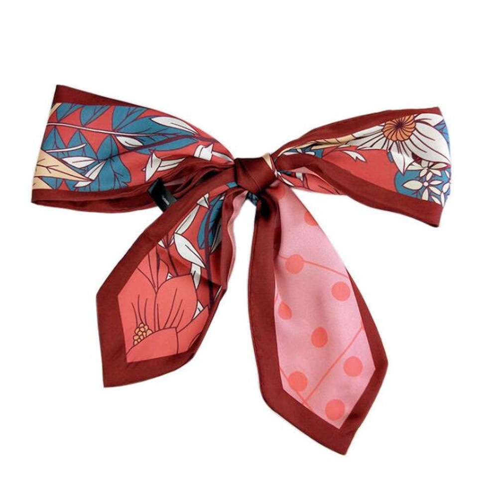 Buy 2PCS Skinny Scarf Print Women Narrow Silk Scarf Small Handle Bag ...