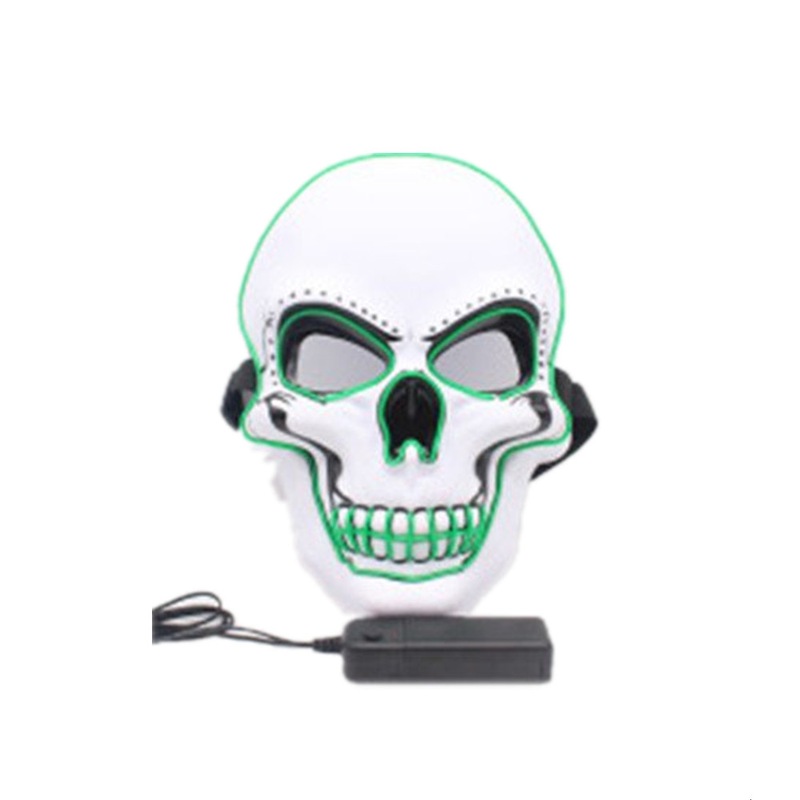LED Halloween Scary Glow Skeleton Mask Cosplay Party Costume Supplies ...