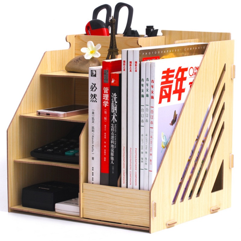 Buy Office Supplies Desktop Storage Baskets Box Drawer Wooden Book ...