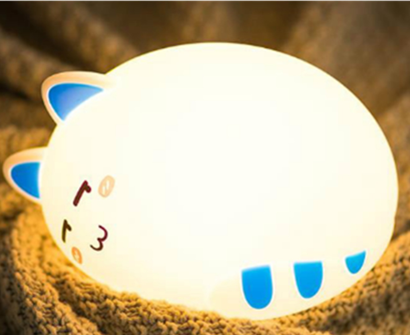 Buy Remote Control Creative Colorful Cat Silicone Lamp Night Light ...