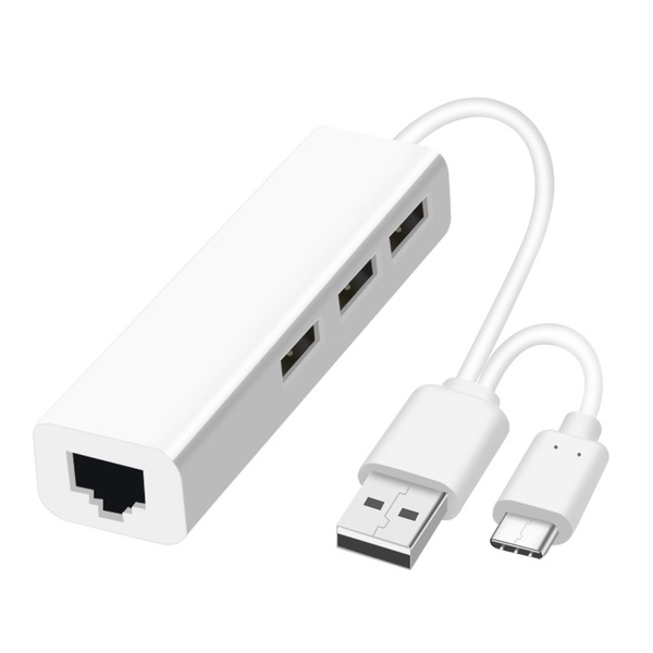 Buy USB 2.0 Hub Type-c Network Card OTG USB Hubs Type C to Rj45 Lan ...