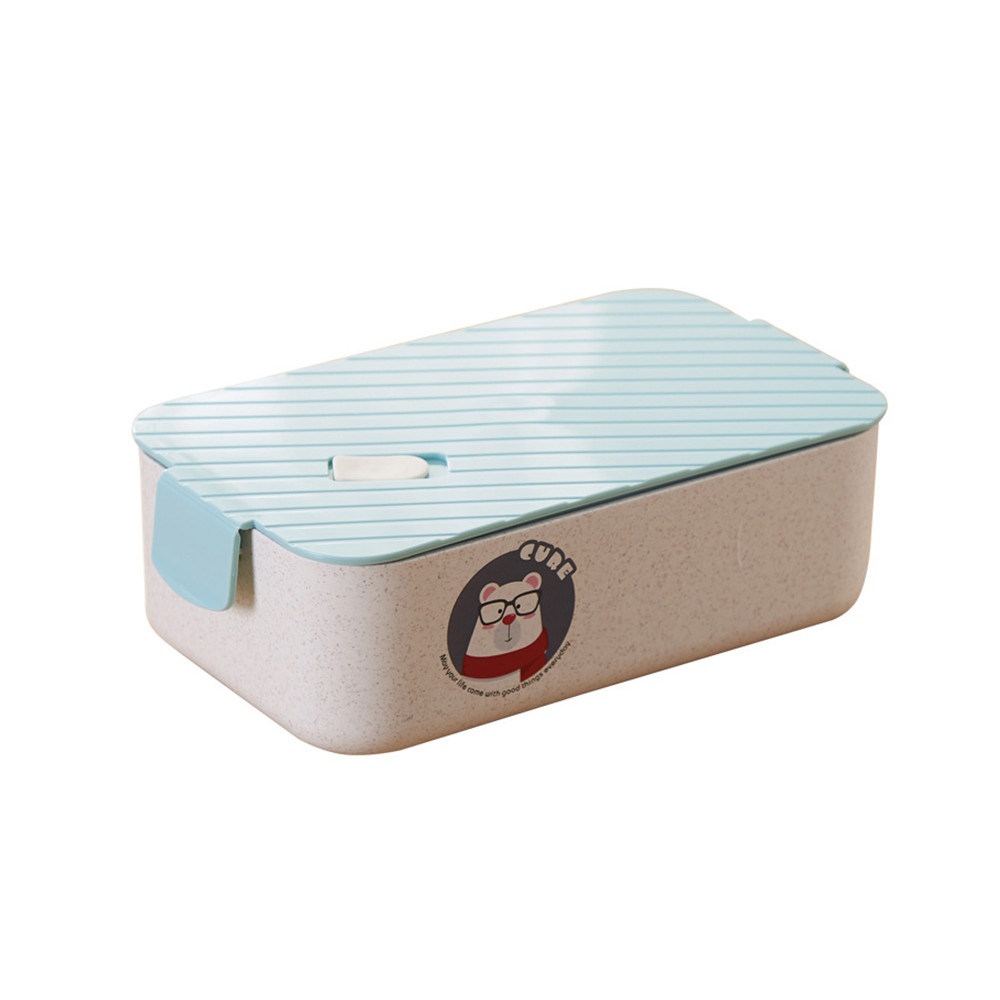 Buy Wheat Fiber Rectangular Lunch Box Lunch Student School Adult Office ...