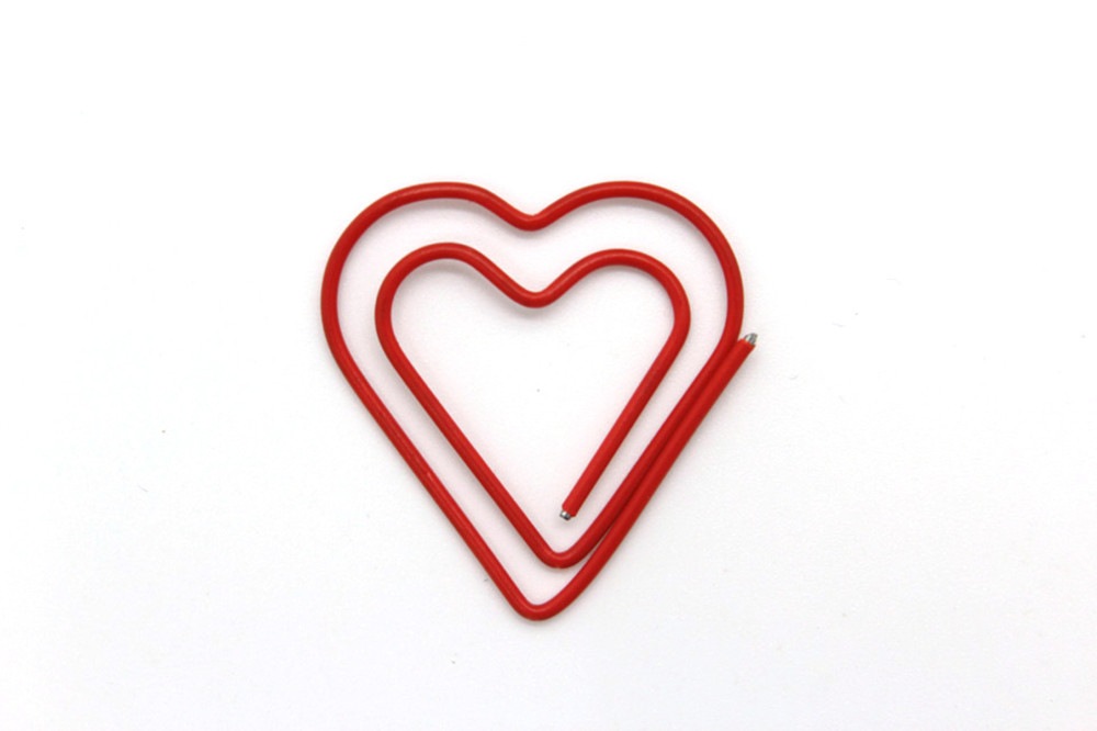 Buy WHOLESALE METAL SHAPE PAPER CLIPS OPP PACK DOUBLE HEART RED ...
