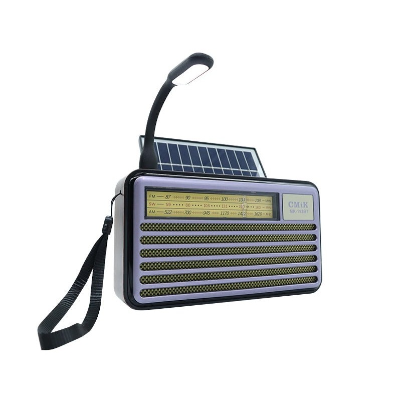 Buy CMIK Portable Solar AM FM SW3 Radio Bluetooth Reading Light USB TF ...