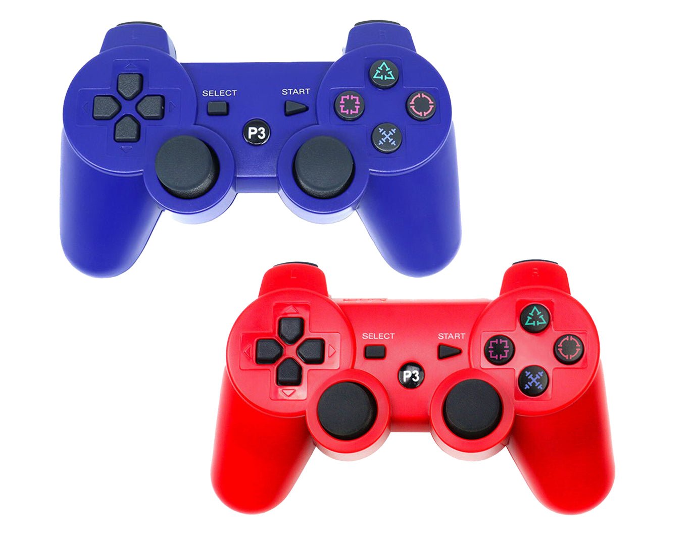 Buy Twin Pack Bluetooth PS3 Style Wireless Controller Black Blue ...
