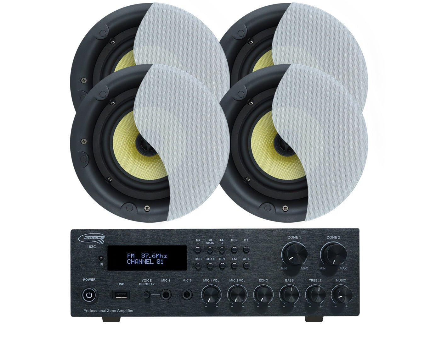 Buy Weconic Bluetooth Amplifier 8" Ceiling Speaker Package Cafe ...
