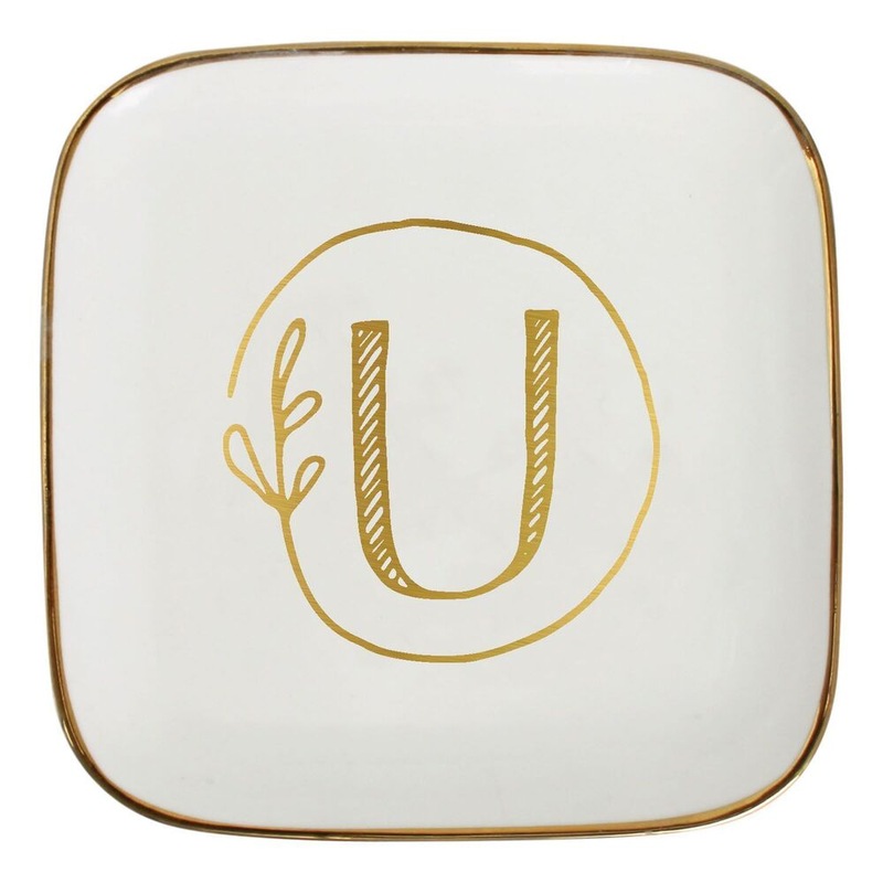 Buy Luxurious Alphabet Monogram Ceramic Trinket Plate - MyDeal