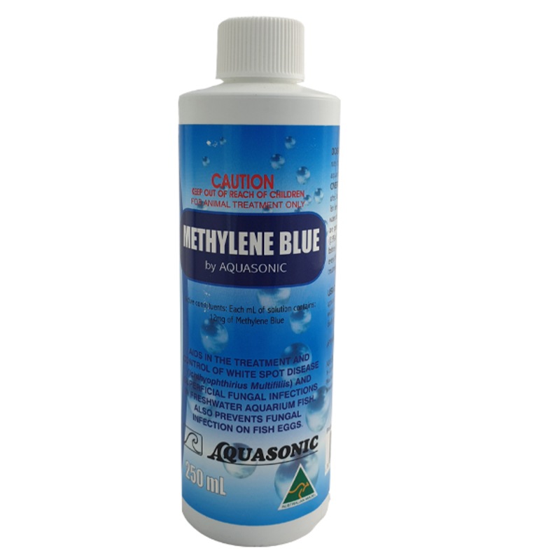 Buy Aquasonic Methylene Blue aquarium Treatment White Spot 250ml - MyDeal