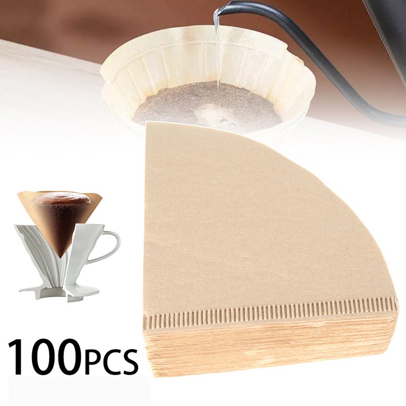 Buy 100pcs Coffee Filter Papers Cone Shape Coffee Filters Disposable ...