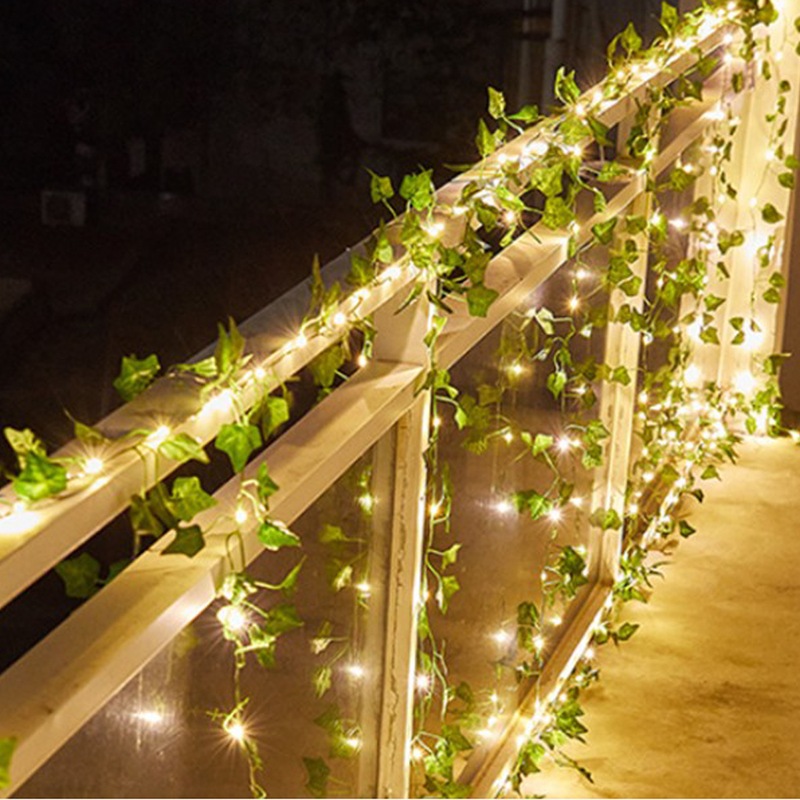 Buy 10m 100 LED Artificial Ivy Leaves Solar String Light - MyDeal