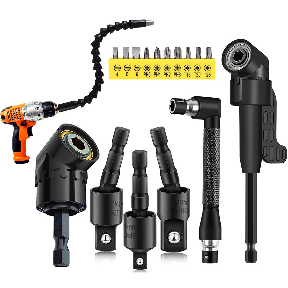 Buy 17-Piece Drill Bit Extension Set with 105 degree Right Angle ...