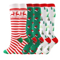 Buy 3/6 Pairs Christmas Compression Socks Men and Women Pressure Socks ...