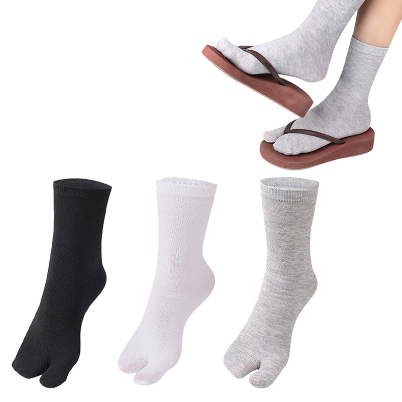 Buy 3 Pairs Flip Flop Socks Tabi Split Toe Socks Toe Socks for Men ...