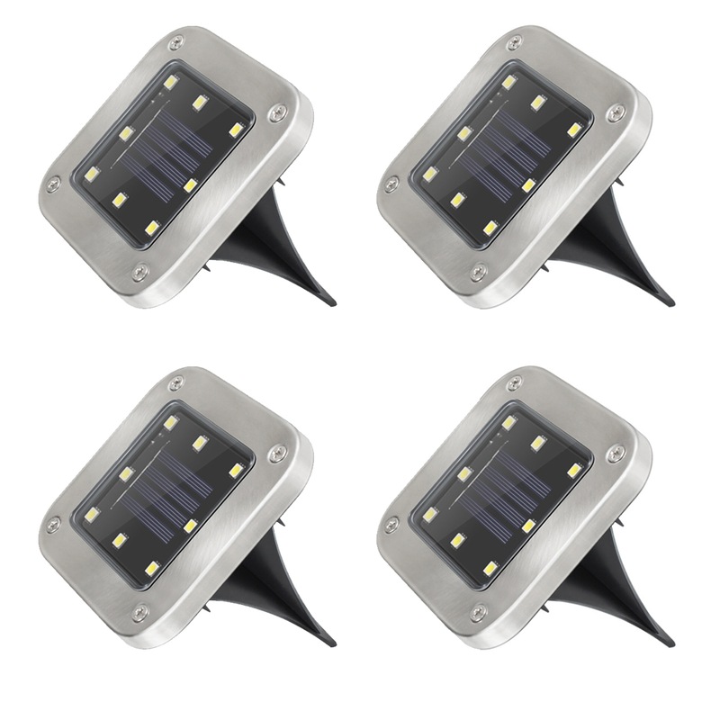 Buy 4 Pack Solar Powered LED Square Buried Inground Light Garden ...