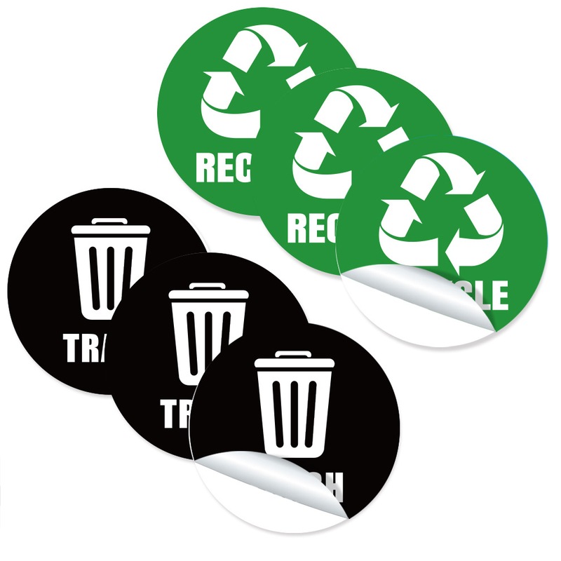 Buy 6Pcs Recycle Sticker Trash Bin Label Trash Can Sticker Kitchen Bin ...