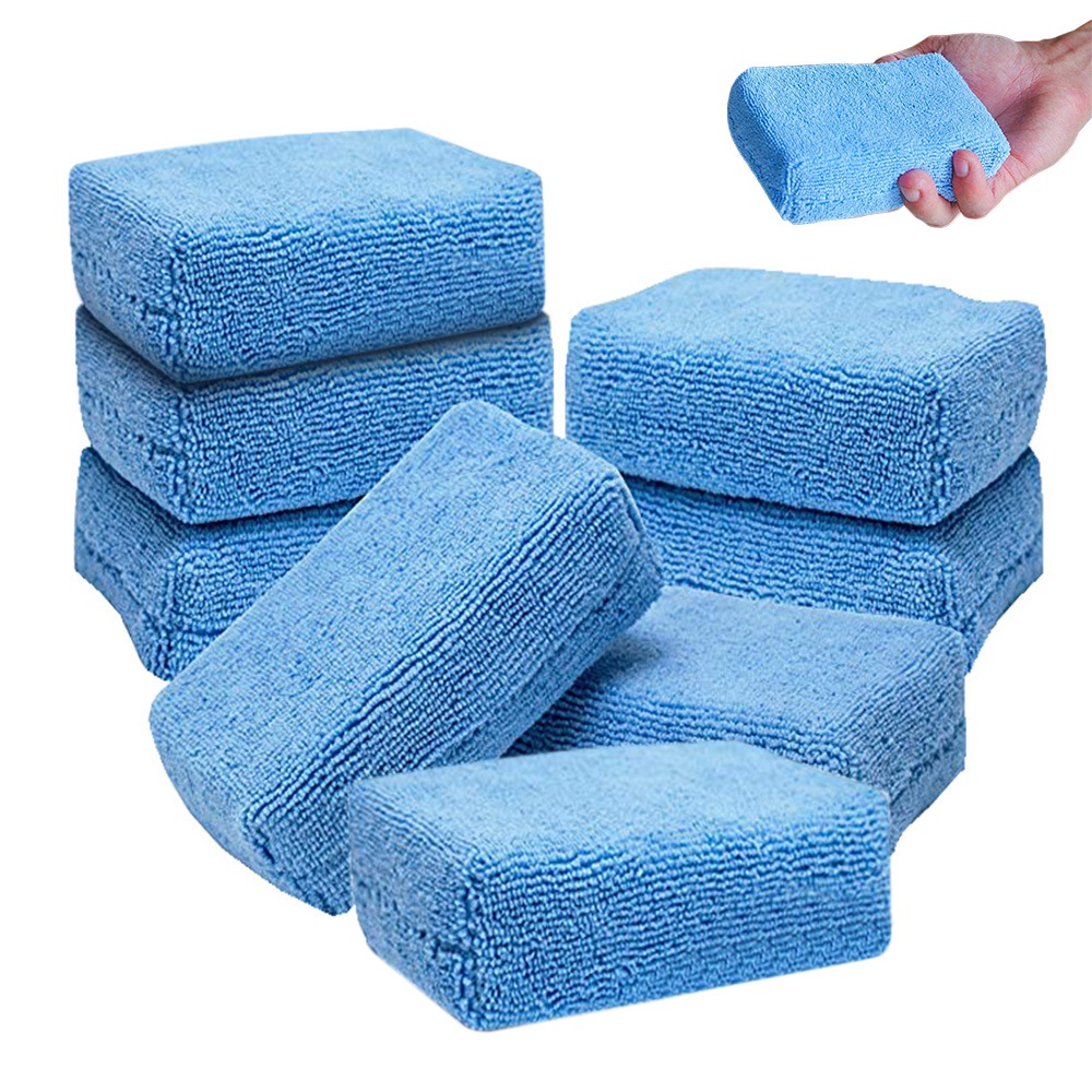 Buy 8Pcs Microfiber Applicator Pads Car Wash Sponge for Effortless Wax ...