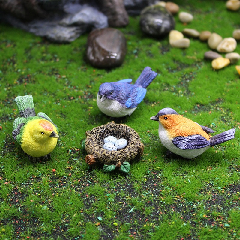 Buy Fairy Garden Miniature Mini Birds with Nest Landscape Miniature ...