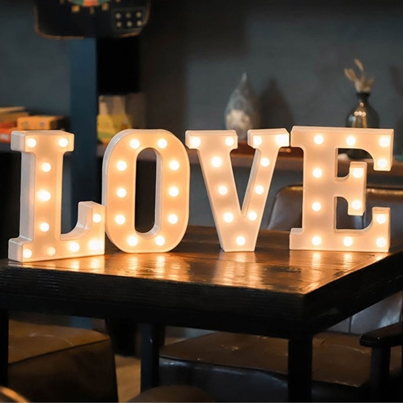 Buy LED Letter Sigh Light Valentine's Day LED Alphabet Light Home Party ...