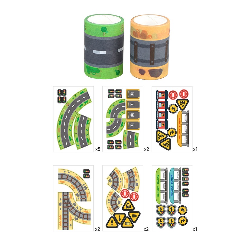 Buy Multicolour Imaginative Road Tape and Stickers for Kids Tracks with ...