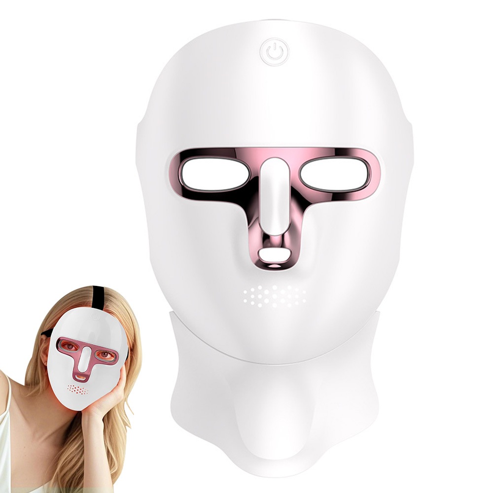 Buy Rechargeable 7 Colors LED Facial Light Therapy Mask for Face and ...