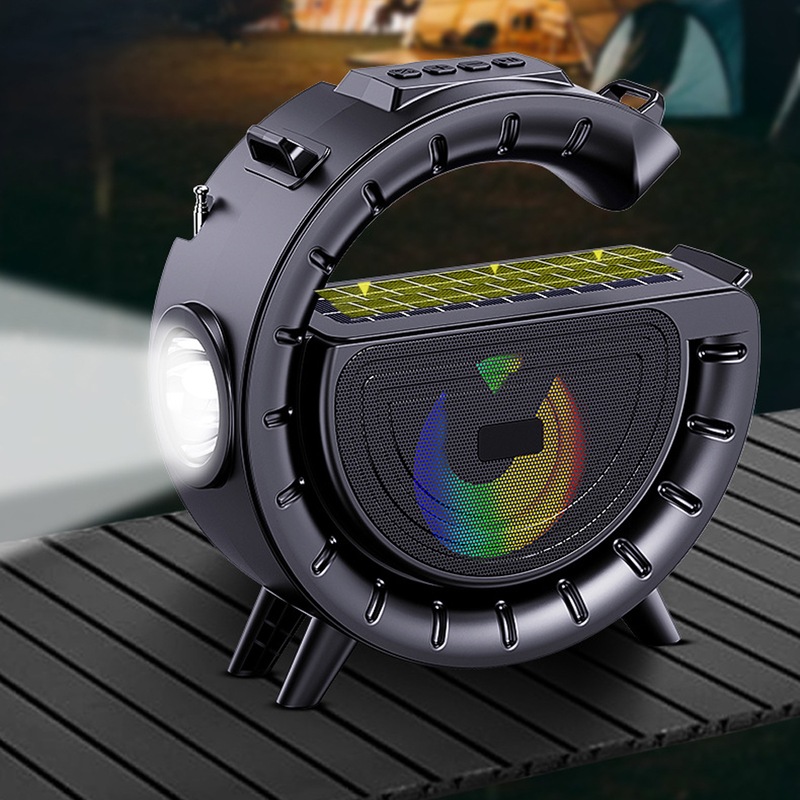 Buy Solar Powered Bluetooth Speaker with Flashlight Portable Outdoor ...