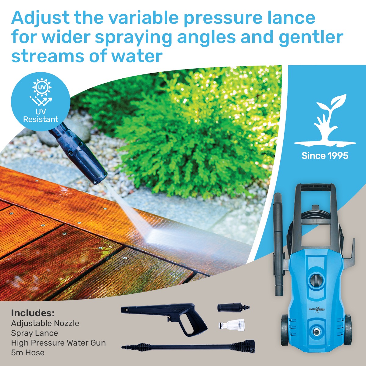 Buy Garden Greens 1400W Electric Pressure Washer Adjustable Modes 1750PSI MyDeal