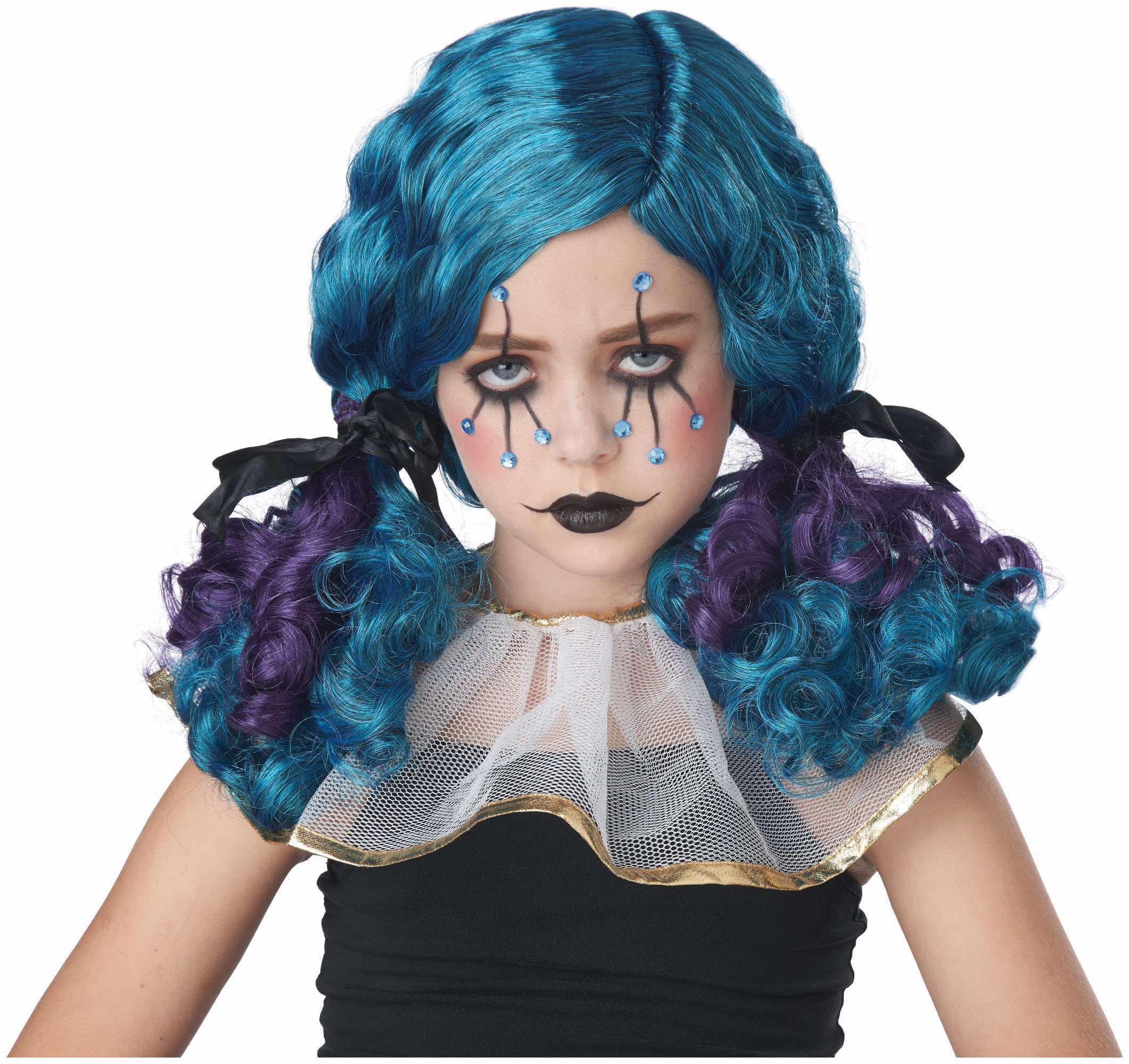 Buy Clowny Kid Curls Vintage Clown Circus Blue Horror Child Girls ...
